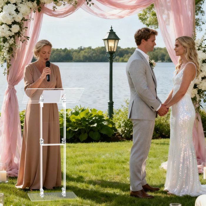 Pupitre sur Pied en Acrylique - avec Étagère de Rangement - pour Église ...