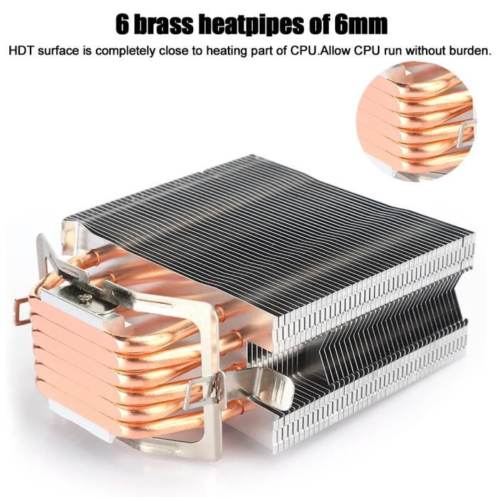 Refroidisseur Cpu 2011 Ultra-Silence Ventilateur Radiateur À 6 Tube ...