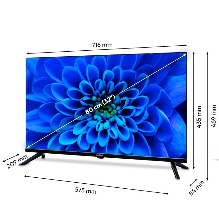 TV LED 32“ (80 cm) – MEDION MD832000 – HD Ready 1366x768 – 2xHDMI ...
