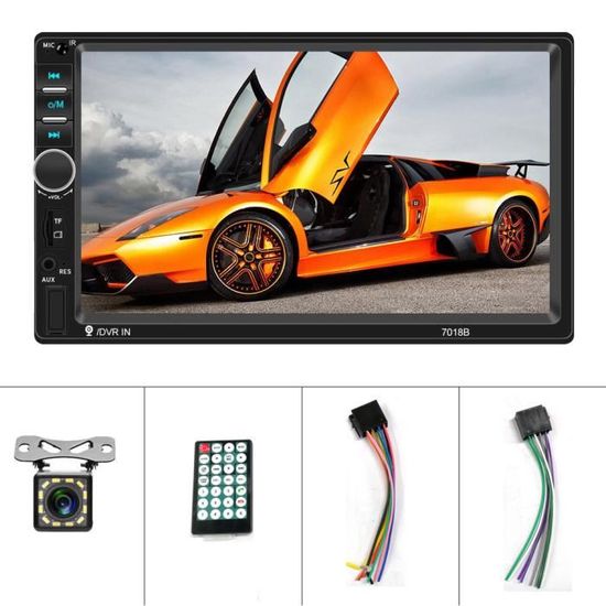 Avec 12 Caméra Led - autoradio 7018B avec écran tactile LCD de 7 pouces ...