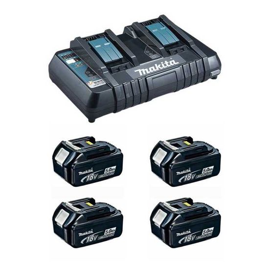 Power Set MAKITA (4 x 18V 5,0 Ah + DC18RD) - Cdiscount Bricolage