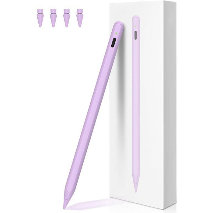 Stylet iPad violet rejet paume inclinaison, magnétique Bluetooth iPad 6 ...