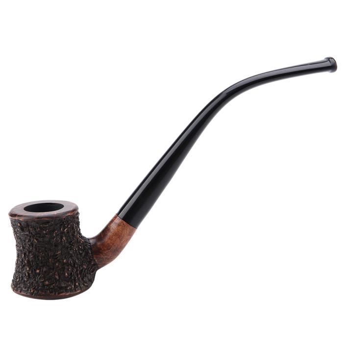 Pipe à Tabac en Bois Massif de Bruyère, Tuyau de Tabac Portable à Long ...