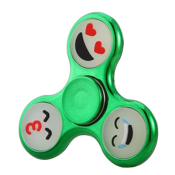 Emoji Fidget Hand Spinner gyrocompas EDC Lumineux Jouet-vert ...