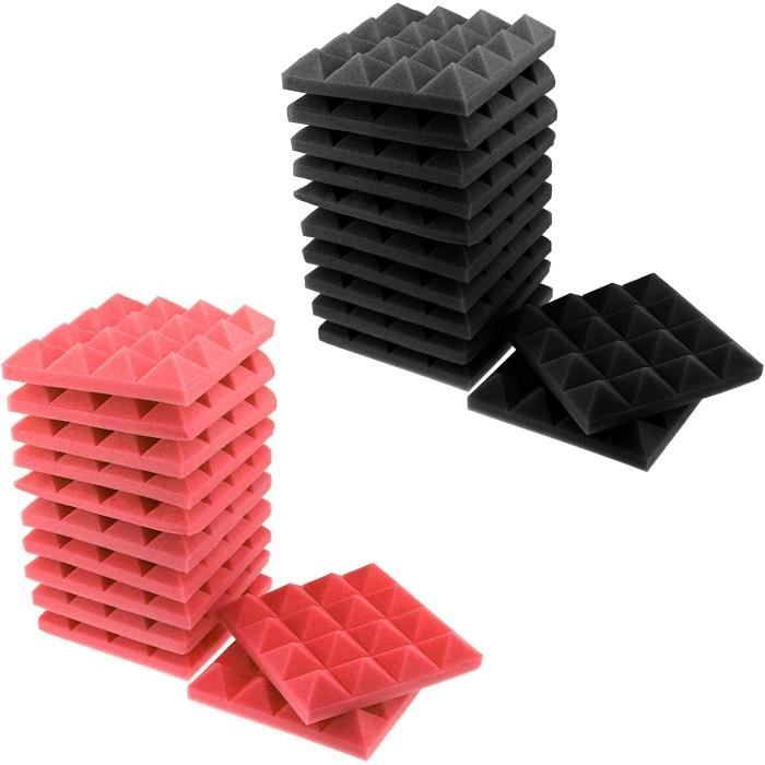 24pcs Panneau Acoustique pour Mur de Plafond Maison Studio Insonorisant ...