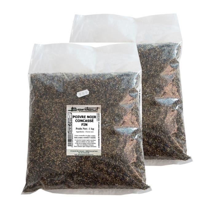 Bontout - Lot 2x Poivre noir concassé fin - Sachet 1kg - Cdiscount Au ...
