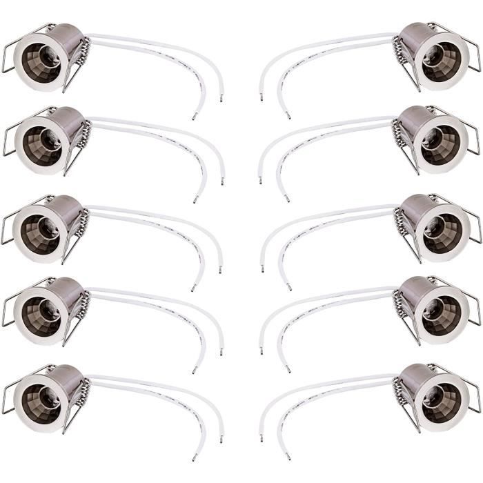Lot De 10 Mini Spots Encastrés G4 12 V – Spots Encastrés En Fonte ...
