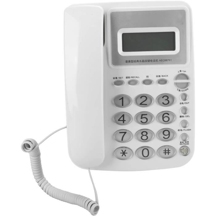 Téléphone Filaire,Boutons En Cristal,Téléphone Fixe Filaire À Domicile ...