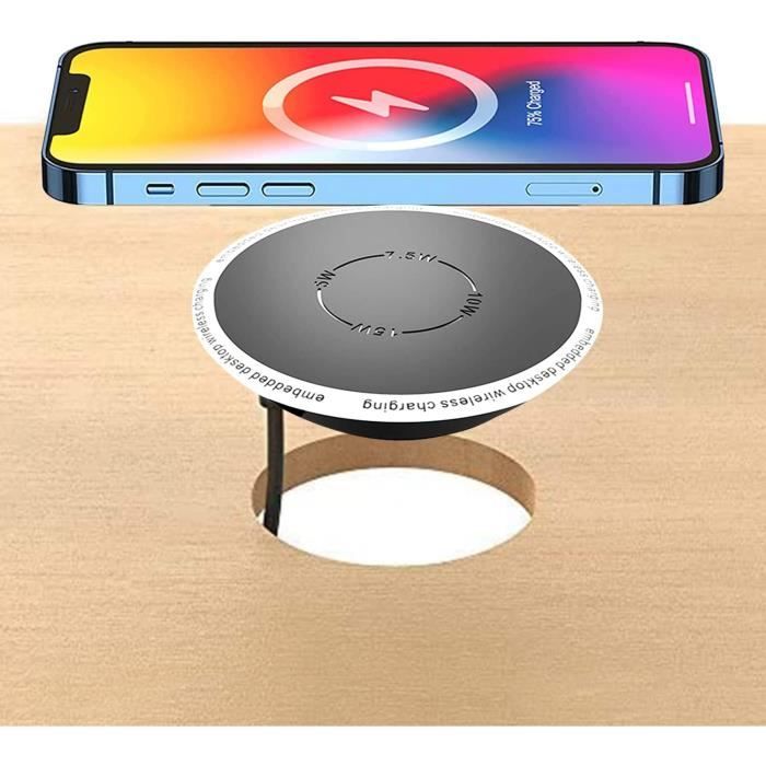 Chargeur Sans Fil Intégré - Station De Charge Rapide Sans Fil Standard Qi 5W 7,5W 15W - Chargeur ...