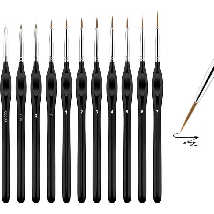 Timsome Lot De 11 Pinceaux De Peinture Pour Détails Fins - Tailles ...