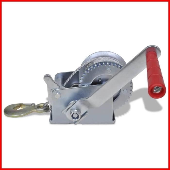 Treuil à main - CUQUE - 360 kg - Fer - 8 m de câble - Rapport d ...