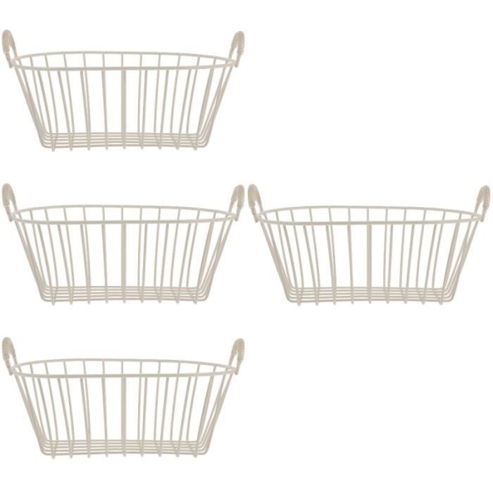 4 PCS Panier de rangement d'art en fer Bureau de bureau de bureau grand ...
