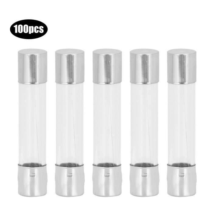 Fusible en verre 100pcs 250V tube de verre fusible accessoire de fusible rapide pour la ...