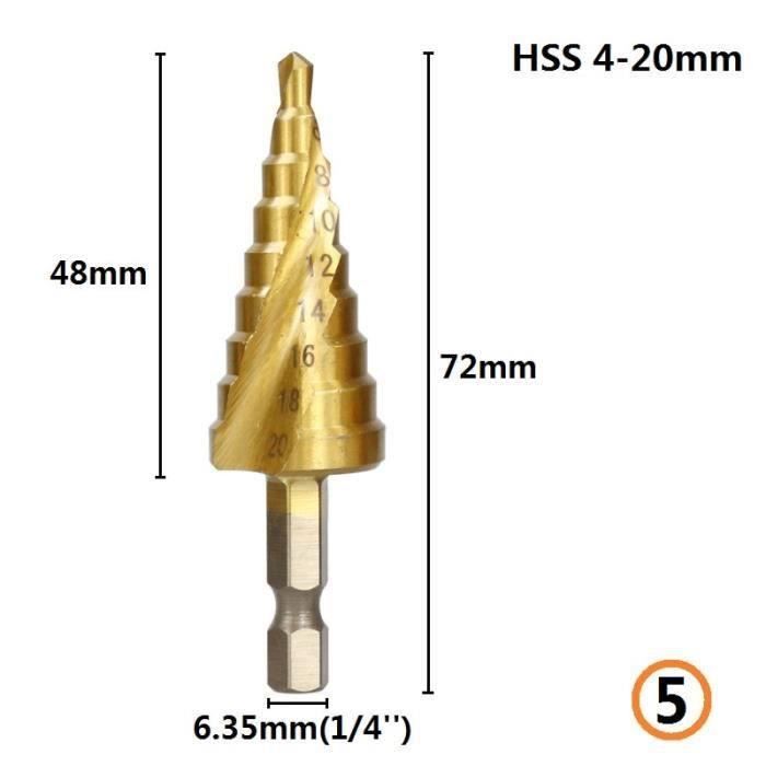 FINE-5 Spiral 4-20mm -Foret Fraise Meche EtageHSS Inox Metal4 12-20 ...