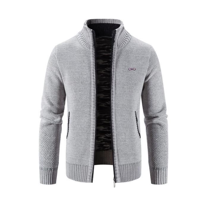 Gilet-cardigan,Pull décontracté avec fermeture éclair pour Homme, tricot, grande taille, automne ...