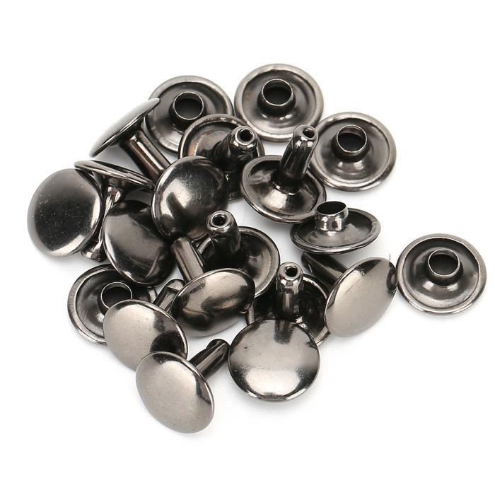 Qiilu Rivet artisanal 200 ensembles double capuchon rivet rond goujon ...
