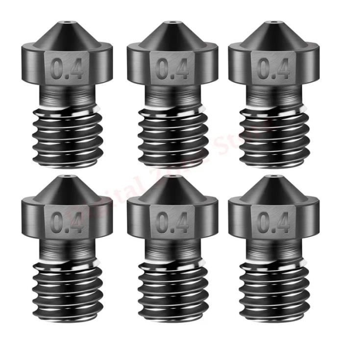 Buse E3D V5 V6 en acier trempé,6 pièces,0.2-0.3-0.4-0.5-0.6-0.8-1.0mm ...