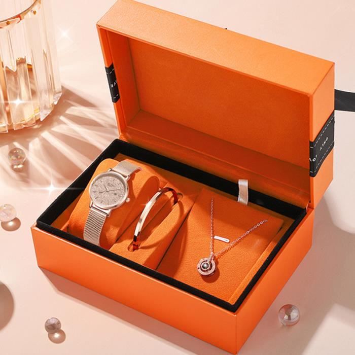 SHARPHY Coffret montre femme + collier + bracelets – cadran étoilé ...