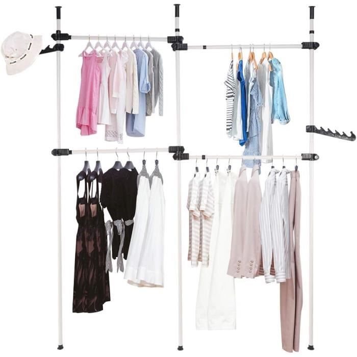 Système de vestiaire télescopiqueavec Barres Transles, Tringle à ...