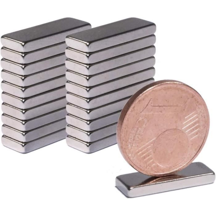 Lot de 20 mini aimants en néodyme - 16 x 6 x 2 mm - Pour tableau ...