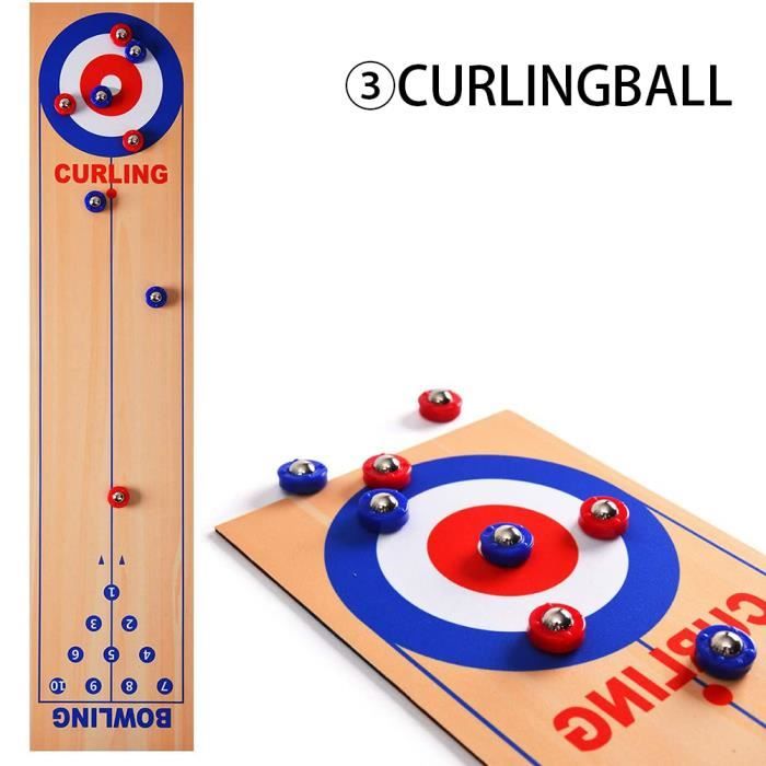 Jeu de curling de table 3 en 1 - SURENHAP - Jeu de bouclage - Bowling ...