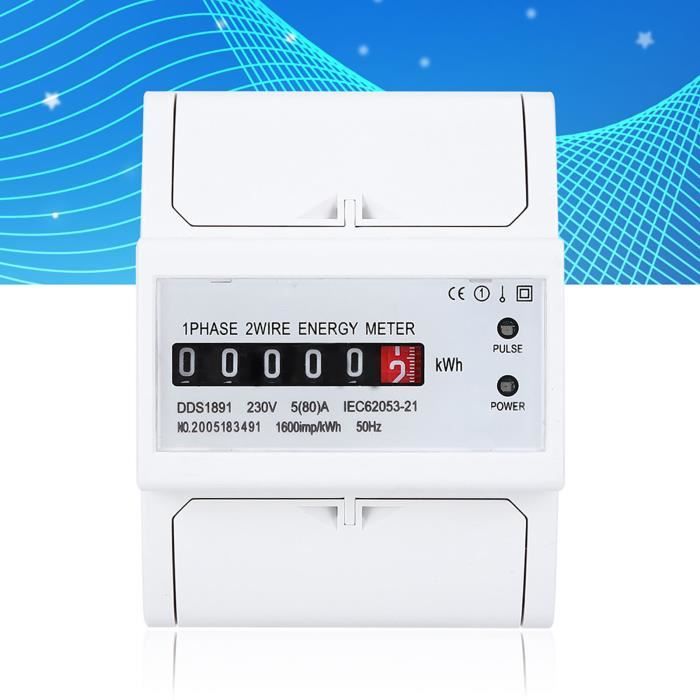 Compteur d'énergie monophasé SURENHAP DDS1891 - Rail électrique - Blanc ...