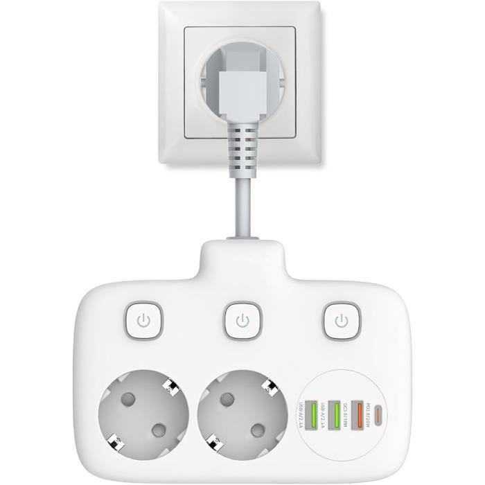 Multiprise Avec 3 Interrupteurs, Double Prise Pour Prise, Adaptateur De ...