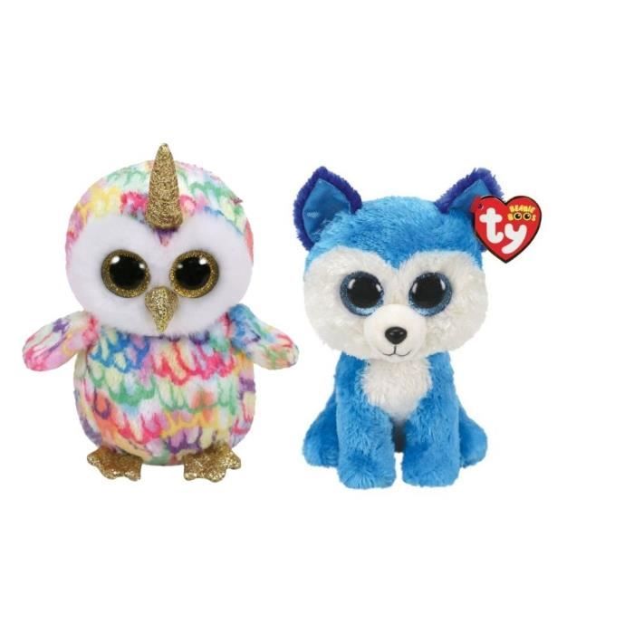 Ty - Peluches - Beanie Boo's - Enchanted La Chouette & Prince Husky ...