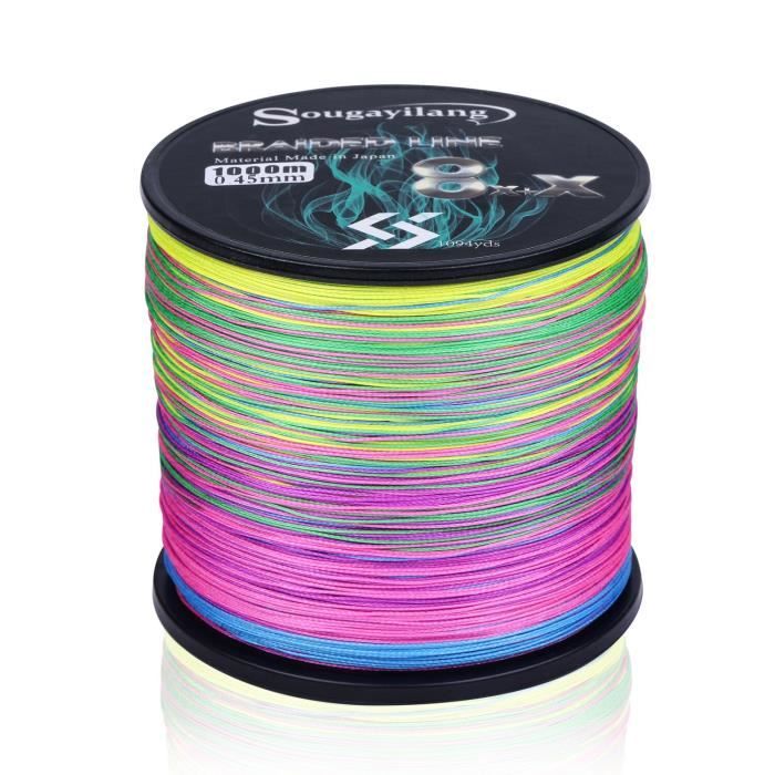 Multicolor-500m-0.40mm-43.3kg -fil de pêche PE 8x + x 9 brins,300M 500M ...