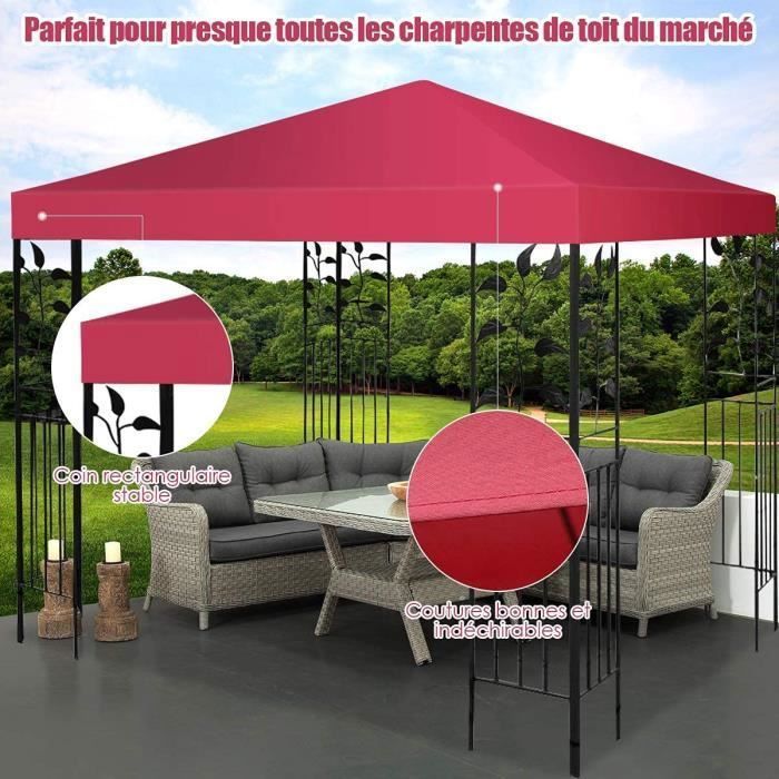 RELAX4LIFE Toile Rechange pour Jardin 3x3 M, Toile pour Tonnelle en ...