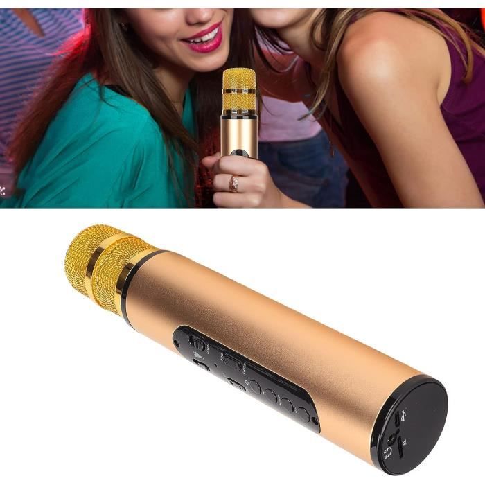 Micro Karaoké Bluetooth Sans Fil, Stéréo Surround Quatre Effets Sonores ...