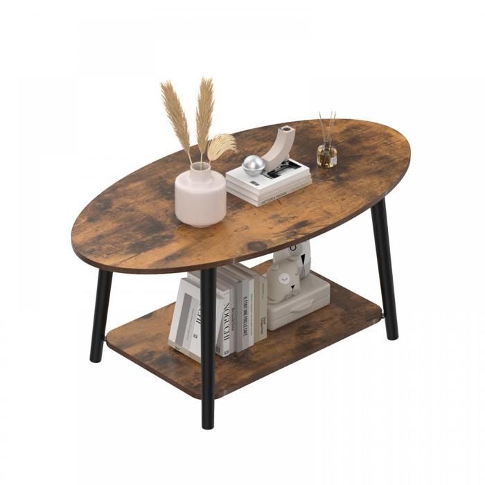 SUPFINE Table Basse Ovale Scandinave - Tables d'appoint en Bois - Table ...