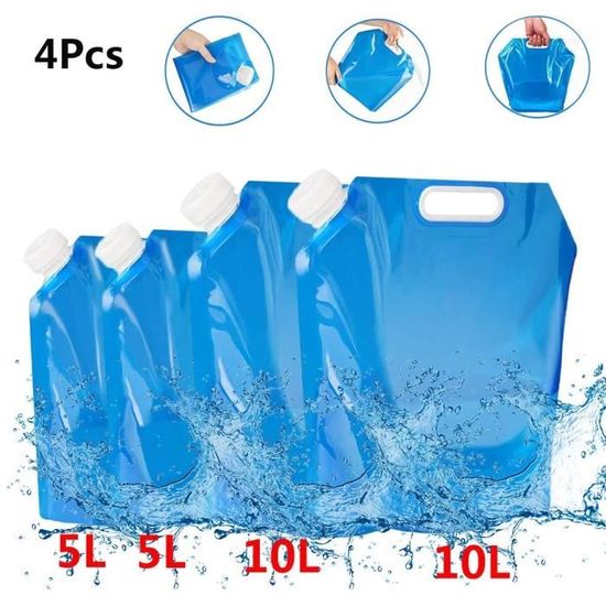 Sac d'eau Pliable Eau Potable Camping Bidon à Eau Réservoir d Eau 5L+10L Souple Durable Portable ...