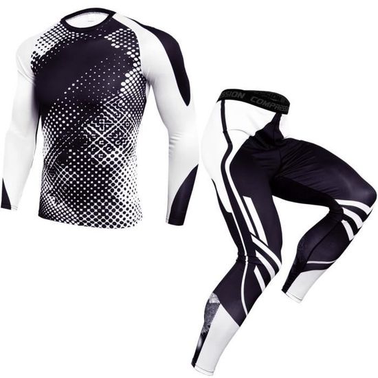 Ensemble de Vetements de Sports Homme compression Fitness Yoga ...