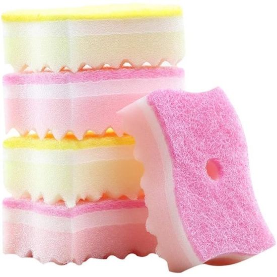 Éponge à Vaisselle Lavable Lot de 5 Éponge Magique Grattante de Cuisine ...