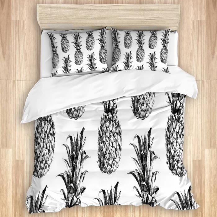 Parure de couette Thème tropical dessiné à la main artistique dans l ...