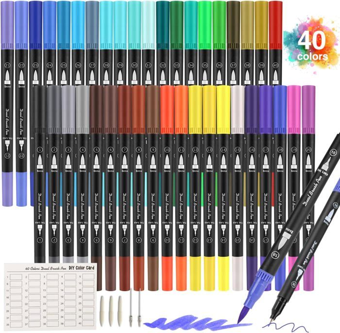 40 Feutre Coloriage, Stylo Feutre, Feutres Pinceaux, Feutres ...