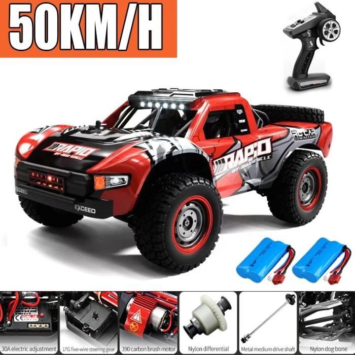 Voiture RC tout-terrain - Monster - 130-Red-2B[A] - 4x4 - 50 km/h ...