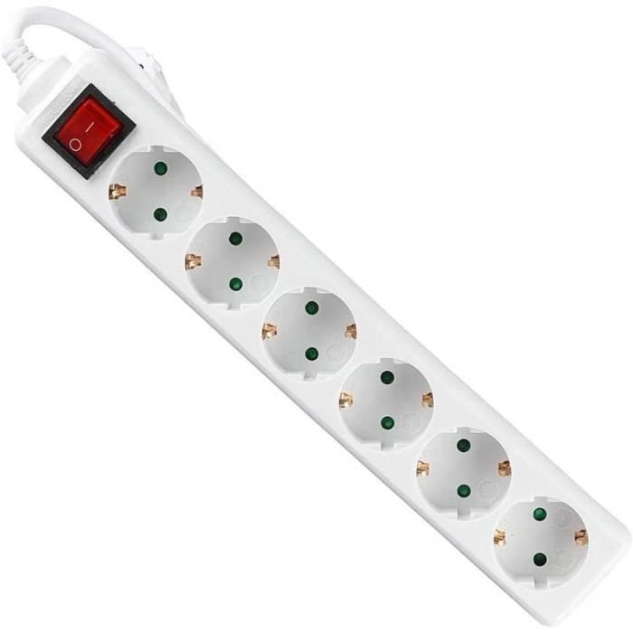 Multiprise électrique 6 Places, Prise 16 A, Type Hybride F + E, câble ...