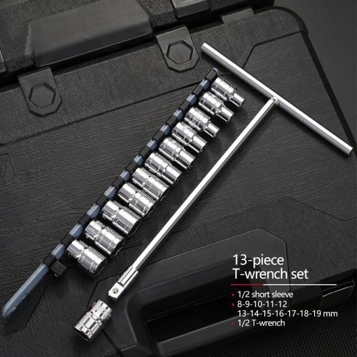 Cle a cliquet,Jeu de têtes de clé à douille hexagonale pour cliquet, 1 ...