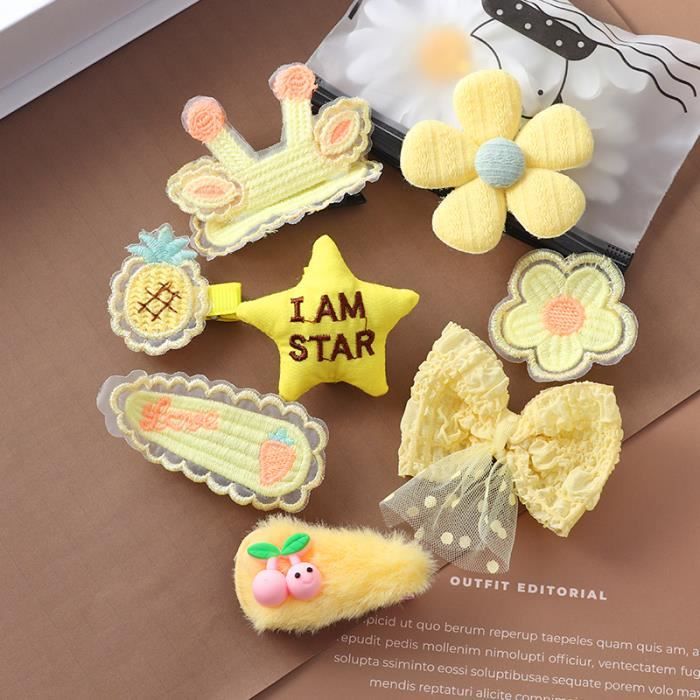 Barrettes mignonnes de dessin animé pour enfants, nœud de fruits ...