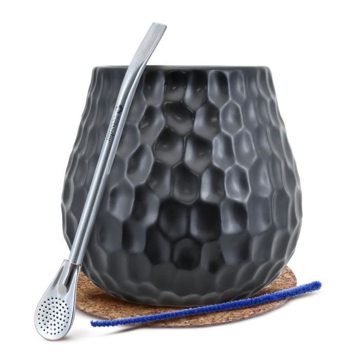 Calebasse Maté Marron Rayon de miel Tasse 400 ml et Bombilla Yerba Mate ...