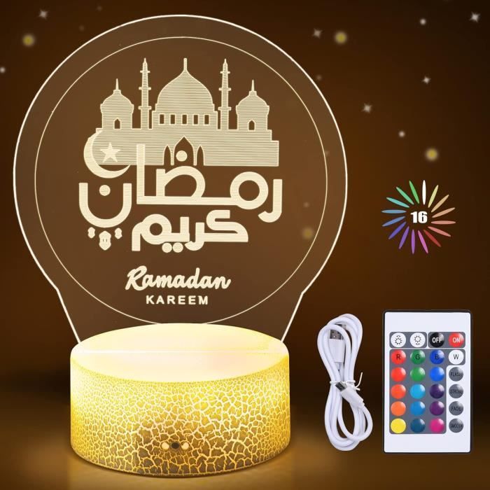 Ramadan Mubarak Lampe, Led Décoratives Ramadan Moubarak, Ramadan 3D ...