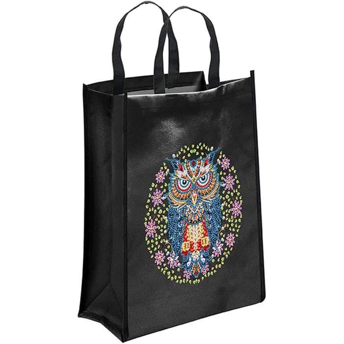 Domybest Sac Fourre-Tout En Toile Diy Diamant Painting Sac À Provisions Avec Poignées Sac De ...