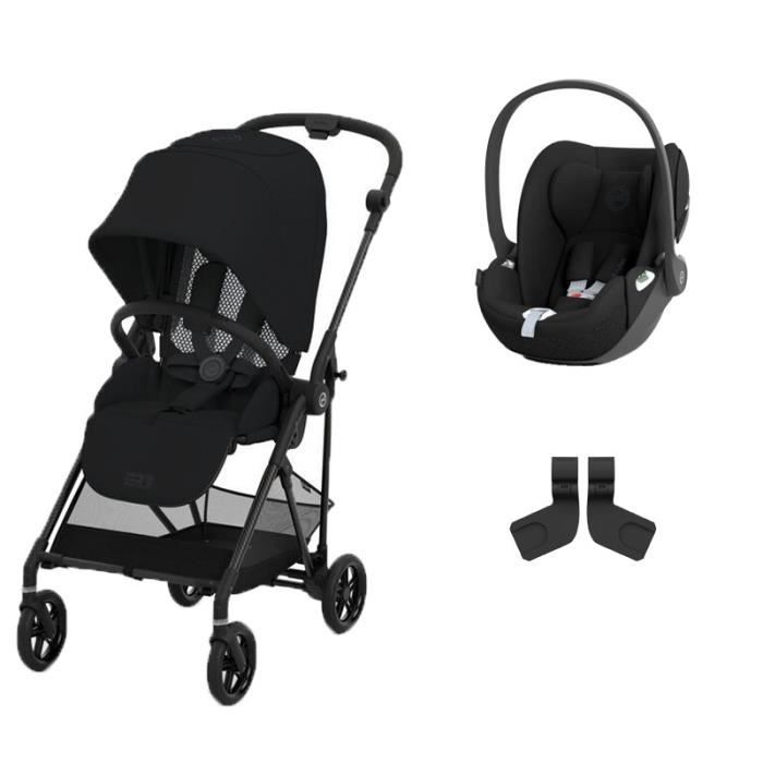 CYBEX - Poussette DUO Melio 3 Carbon Black Cloud T I-Size Sepia Black ...