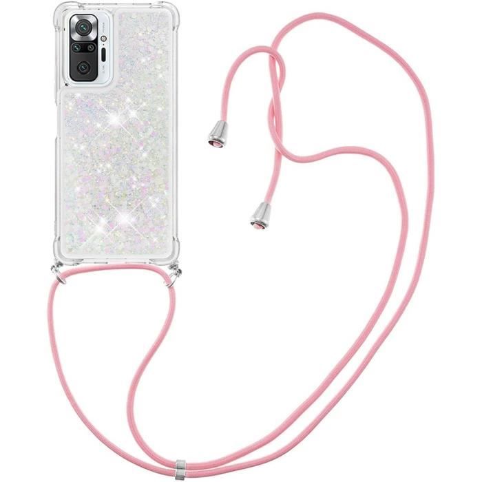 Redmi Note 9 4G-Redmi 9 Power Coque Redmi 9T Rose Souple Cordon Collier ...