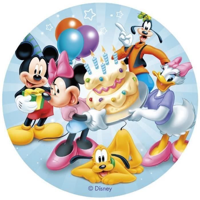 Disque Azyme Mickey Disney 20cm - Décoration Gâteau Anniversaire - 060 ...