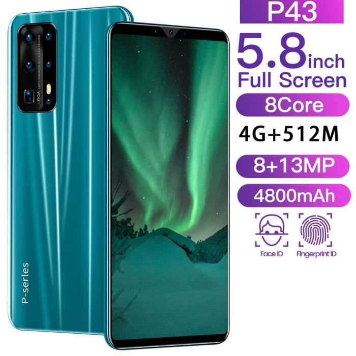 Smartphone Dima-P43 Pro 5,8 pouces HD - Vert - Double SIM - 8 cœurs ...