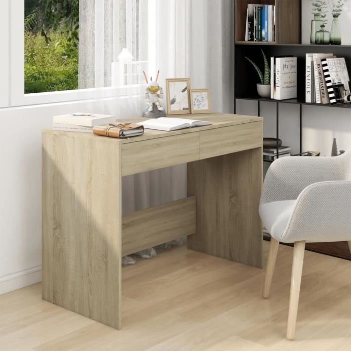CHIC MEUBLE• Table Informatique Bureau Chêne sonoma 101x50x76,5 cm{9222 ...