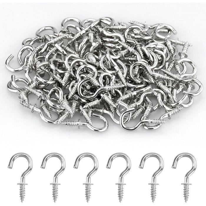 Lot De 100 Petits Crochets À Vis, Vis À Œillet, Mini Vis Pour Bois, Vis Dans Crochets, Pour ...